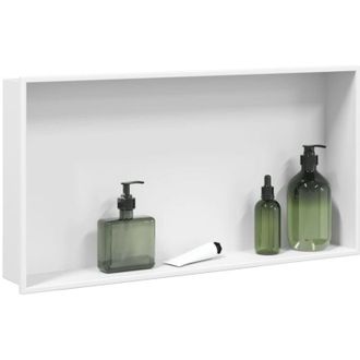 vidaXL Niche de douche blanc mat 62x32x9 cm acier inoxydable - Vidaxl