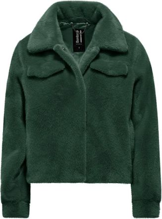 Bomboogie Femme, Vestes, Vert, Taille: 36 FR Veste en fausse fourrure effet lapin