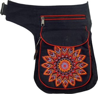 Guru Shop Stoff Sidebag & G&uuml;rteltasche Mandala, Goa G&uuml;rteltasche, Bauchtasche - Rot, Unisex - Erwachsene, Baumwolle, 27x20x3 cm
