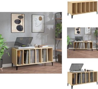 vidaXL Armoire &agrave; disques ch&ecirc;ne sonoma 100x38x48 cm bois ding&eacute;nierie - Meuble &Agrave; Disques - Armoire Vinyle - Rangement Musique - &Eacute;tag&egrave;re Disque - Support