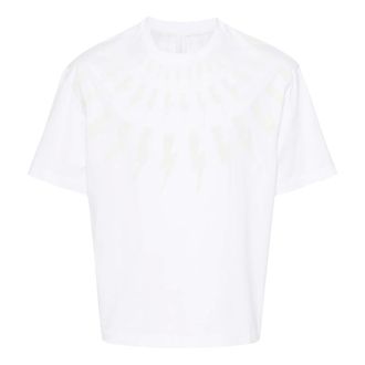 Neil Barrett Homme, Tops, Blanc, Taille: S Slim Dropped Shoulder