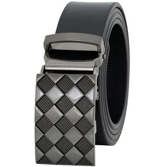 Lindenmann Automatik-G&uuml;rtel Herren Echt-Rindleder schwarz, Farbe/Color:schwarz, Size US/EU:Bundweite 120 cm Gesamtl&auml;nge 135 cm W 47.2 XXL