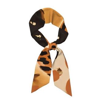 Generic &Eacute;charpe &agrave; motif l&eacute;opard pour femme - &Eacute;charpe tour de cou pour sac &agrave; main - Imprim&eacute; gu&eacute;pard - Coeur en satin de soie - Pour le sport, le yoga, le visag