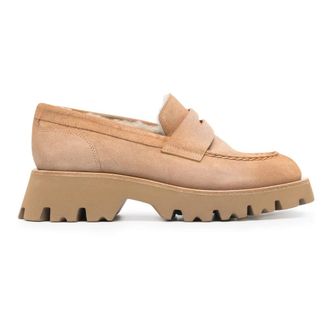 Santoni Elegante Beige Leder Loafers - - Shoes - Damen - Beige - 38 1/2 EU