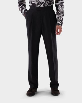 van Laack Hose aus Wolle und Leinen mit hohem Bund und Wide Leg