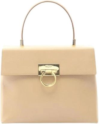 Ferragamo Sac Gancini Pre-owned - Femme - Pre-owned - Beige - Taille: ONE Size