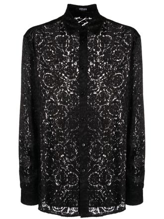 Versace chemise Barocco - Noir
