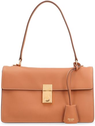 Prada Womens Leather Shoulder Bag Soft Sound Caramel Calf Handbags Hand