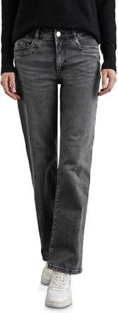Street One A378404 Style Denim décontractée-Coupe Droite, Gris foncé délavé, 31W / 28L Femmes