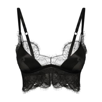 Dolce & Gabbana Schwarze Seidenunterw&auml;sche mit verstellbaren Tr&auml;gern - - Underwear - Damen - Schwarzk - M