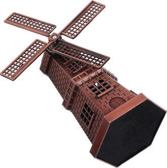 Angoily Kreatives Windm&uuml;hlenmodell aus Zinklegierung Realistische Miniatur Dekoration in Roter Drehbares Windrad Stilvolle Tisch Regal deko f&uuml;r B&uuml;ro Wohnzimme