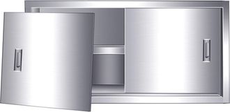 Generic K&uuml;chenh&auml;ngeschrank 304 Wandschrank aus Edelstahl mit Edelstahlgriffen und -Rollen Mehrzweckschrank Badezimmerschrank Tragkraft: 100 Kg f&uuml;r Garage, B&uuml;r