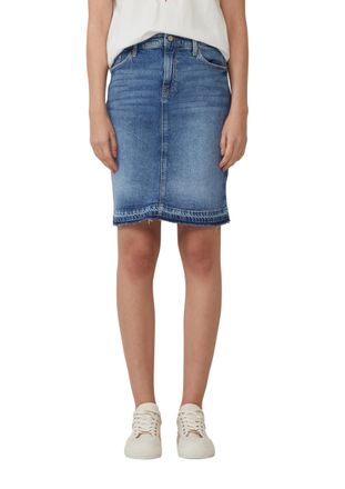 s.Oliver Kurzer Jeansrock mit offenem Saum