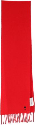 Ami Red Wool Scarf Ami De Caur