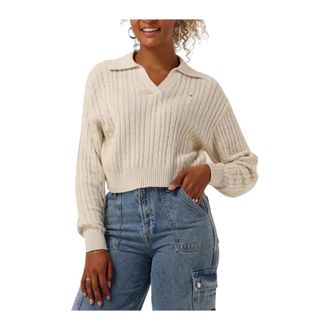 Tommy Jeans Damen, Strickwaren, Beige, XLGr&ouml;&szlig;e