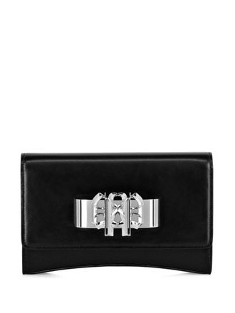 Philipp Plein pochette en cuir &agrave; plaque logo - Noir