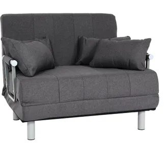 Hhg Schlafsessel HHG 631, Klappsessel Schlafsofa G&auml;stebett Relaxsessel, Liegefl&auml;che 186x97cm Stoff (270g/m&sup2;) dunkelgrau