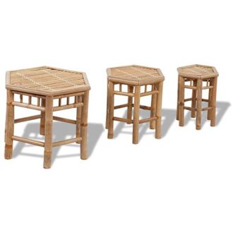 vidaXL Tabourets de jardin 3 pcs Bambou