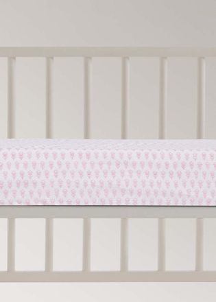 Mango Drap-housse enfant percale de coton mini fleur lit 60 cm rose - Home - 60x120x15cm - MANGO HOME