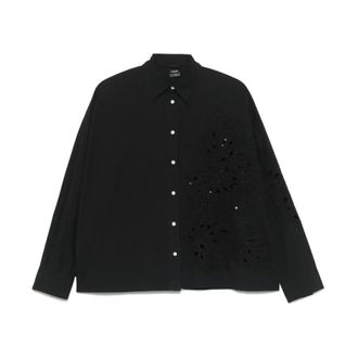 Pinko Casual Langarm Schwarzes Baumwollhemd - - Blouses & Shirts - Damen - Schwarzk - L