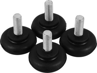 Valiclud 4 Stück Verstellbare Gummi möbelfüße rutschfeste Vibrationsdämpfende Tischbeine mit Gewindeschraube Schützende Nivellierpads für Möbel und Boden Einfa