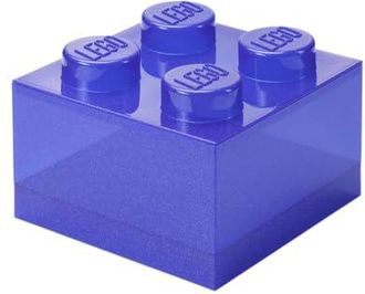 Room Copenhagen LEGO Brique de rangement &agrave; 4 boutons Violet paillet&eacute; - Bo&icirc;te de rangement empilable en plastique avec couvercle pour enfants et adultes Organiseur de 