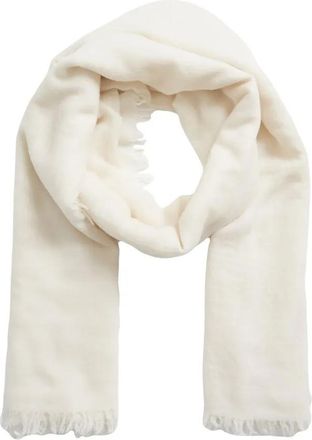 Codello T&uuml;cher & Schals - Fringed White Scarf With Fine Woven Texture - Gr. unisize - in Beige - f&uuml;r Damen