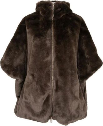 Sergio Moretti Femme, Vestes, Brun, Taille: 34 FR Manteau en fausse fourrure