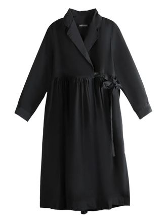 CASEY CASEY Taffeta Colette wrap-effect gathered midi dress - Noir