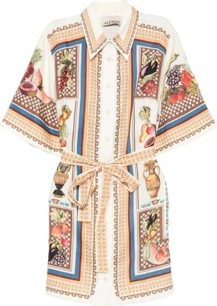 Alemais Hemdkleid mit Früchte-Print - Nude