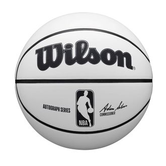 Wilson NBA Autogramm-Basketball, Weiß/Braun, Größe 17,8-74,9 cm