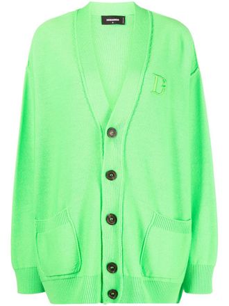 Dsquared2 cardigan en laine vierge à logo brodé - Vert
