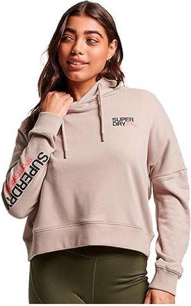 Superdry Sportswear Logo Boxy Hood Maillot de survêtement, Gris Chaud, 40 Femme