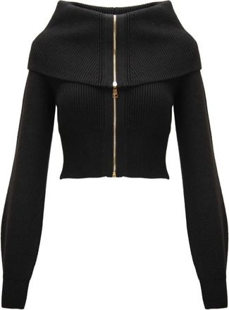 Elisabetta Franchi Femme, Pulls, Noir, Taille: 38 FR Cardigans