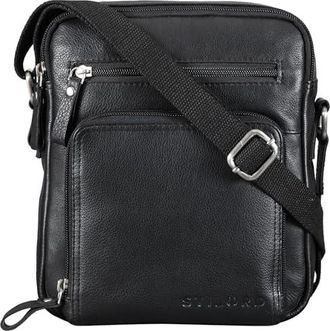 STILORD Darius Sacoche Messenger Homme Cuir Petit Sac à Bandoulière Vintage pour Tablet 10,1 Sac Homme à lÉpaule Besace en Cuir Véritable, Couleur:noir