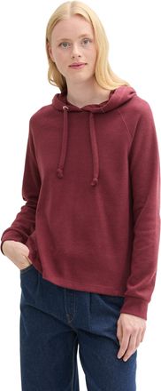 Tom Tailor Damen 1042827 Basic Hoodie mit Kapuze, 35736-Deep Wine Red, XXL