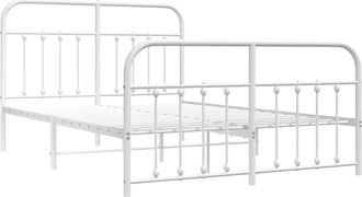 Generic Bettgestell mit Kopfteil aus Metall, Kopfteil für Doppelbett, Rückenlehne für Bett, (schwarz, 120 x 190 cm) (140 x 200 cm)