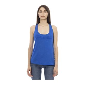 Just Cavalli Tanktop mit Strass-Logo - - Tops - Damen - Blau - XL