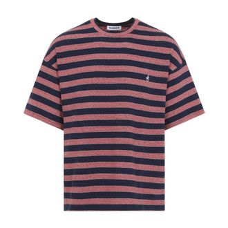 Jil Sander Gestreiftes T-Shirt mit Rundhalsausschnitt - - Tops - Herren - Mehrfarbig - M