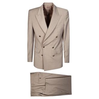Mars&eacute;m Abito DP 6 Bottoni AMF Pantalone Loose Fit - - Suits - Herren - Beige - L