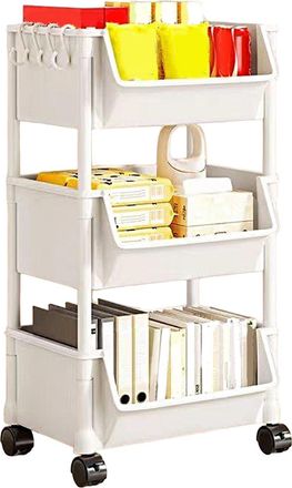 Generic Mehrzweckwagen mit R&auml;dern, B&uuml;cherwagen mit R&auml;dern, mehrschichtiger Rollwagen f&uuml;r Kinder, mit R&auml;dern, Organizerregal f&uuml;r Spielzeug, starke Tragf&auml;higkei