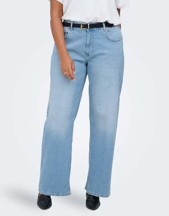 Only Wide-Fit-Jeans in Hellblau