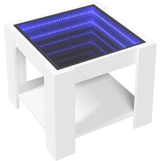 vidaXL LED-Couchtisch Wei&szlig; 53x53x45 cm Holzwerkstoff - Vidaxl