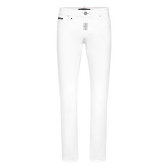 Philipp Plein Homme, Jeans, Blanc, Taille: W38 Denim Pantalons Super Straight Cut