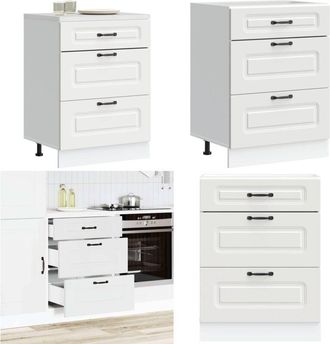 vidaXL K&uuml;chenunterschrank Kalmar Wei&szlig; Holzwerkstoff - Vidaxl
