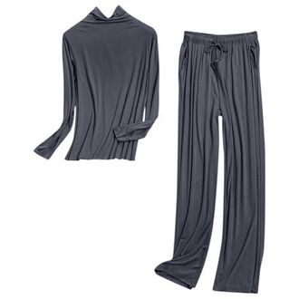 Generic V&ecirc;tements de repos pour femme, ensemble de v&ecirc;tements de nuit &eacute;l&eacute;gants, d&eacute;contract&eacute;s, avec boutons, confortable, doux, pantalon &agrave; taille &eacute;lastique de c