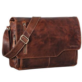 STILORD Marlon Sac en Cuir pour Hommes Travail Universit&eacute; Sac de Bureau Vintage Bandouli&egrave;re Sacoche dOrdinateur Portable 15,6 Pouces, Couleur:Florida - Marron