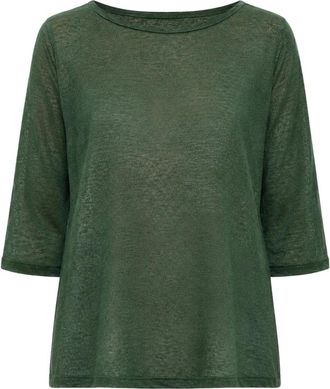 Aragona Femme, Blouses et Chemises, Vert, Taille: 46 FR D3369Tp-845 Top &agrave; encolure bateau