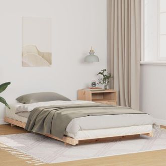 vidaXL Cadre de lit sur&eacute;lev&eacute; Marron 90 x 200 cm Bois massif en pin Vidaxl