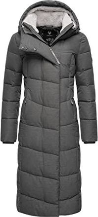 Ragwear Manteau dhiver respirant pour femme - Manteau matelass&eacute; chaud et imperm&eacute;able - Long avec capuche - Taille XS &agrave; 6XL, gris, 4XL